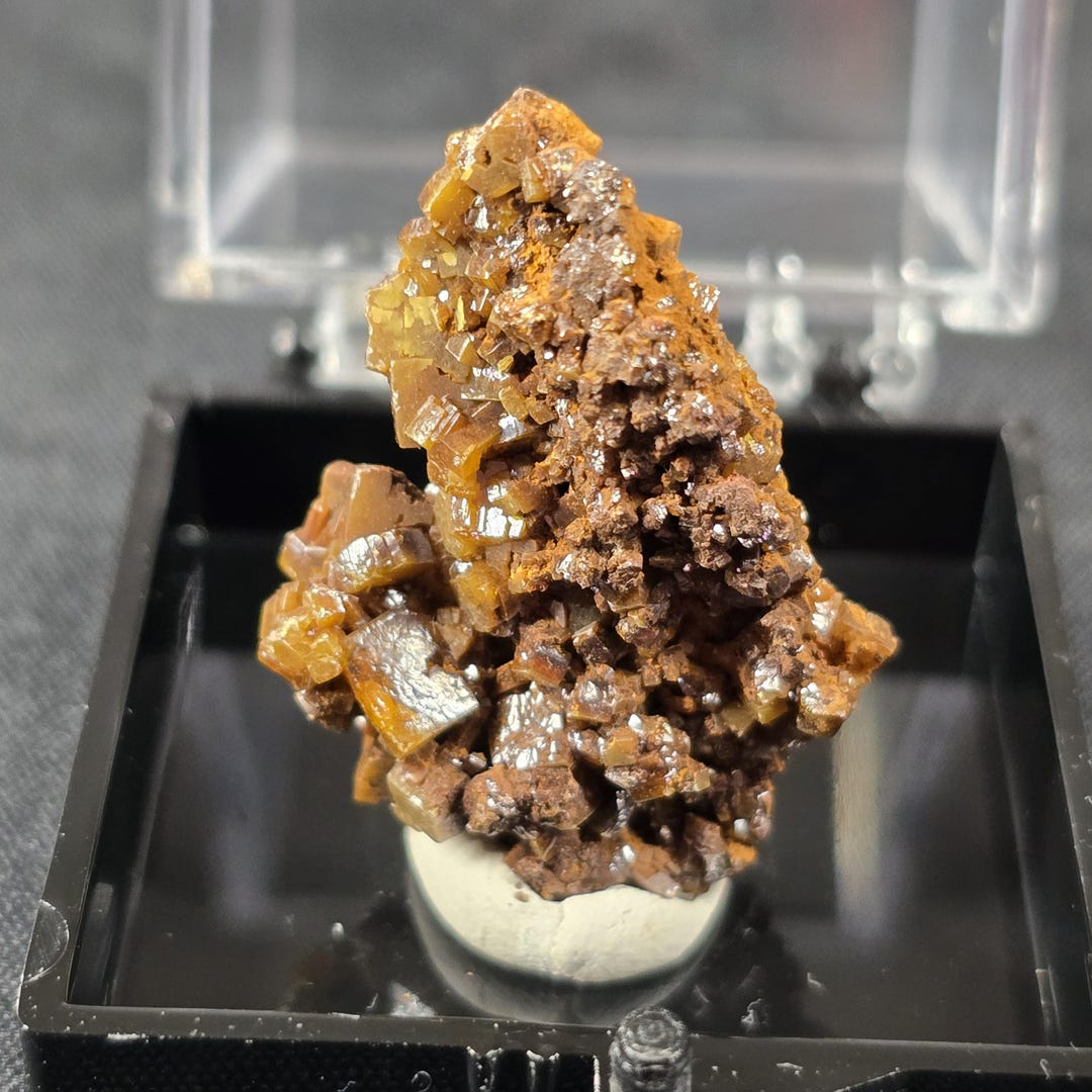 Wulfenite - Red Cloud Wulfenite Thumbnail in Perky Box Great Color ...