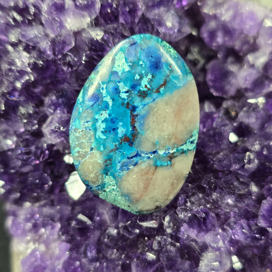 Azurite Lightning Quartz Freeform Pendant Cabochon - Etsy