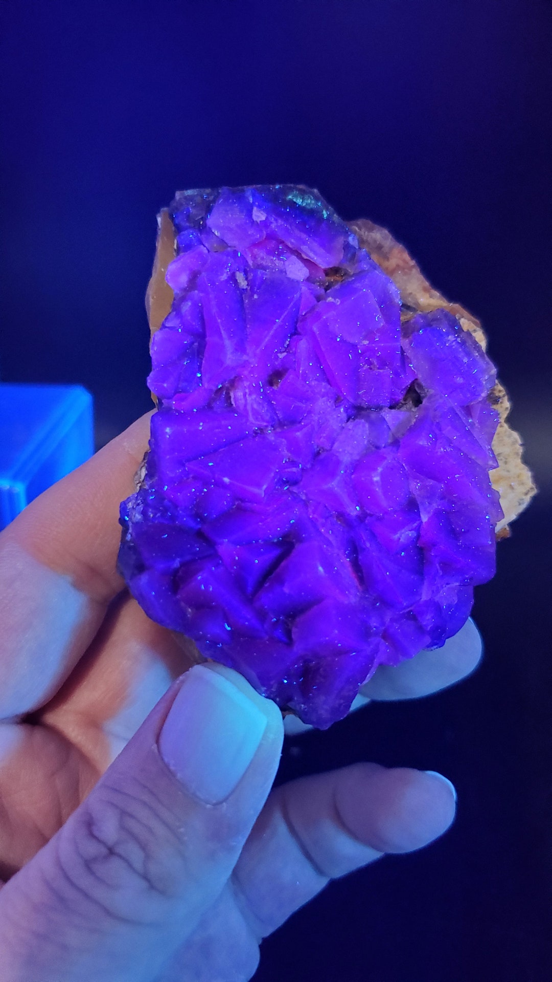 Fluorite Black Rose Fluorite, Uv-reactive Chinese Fluorite With Stand ...