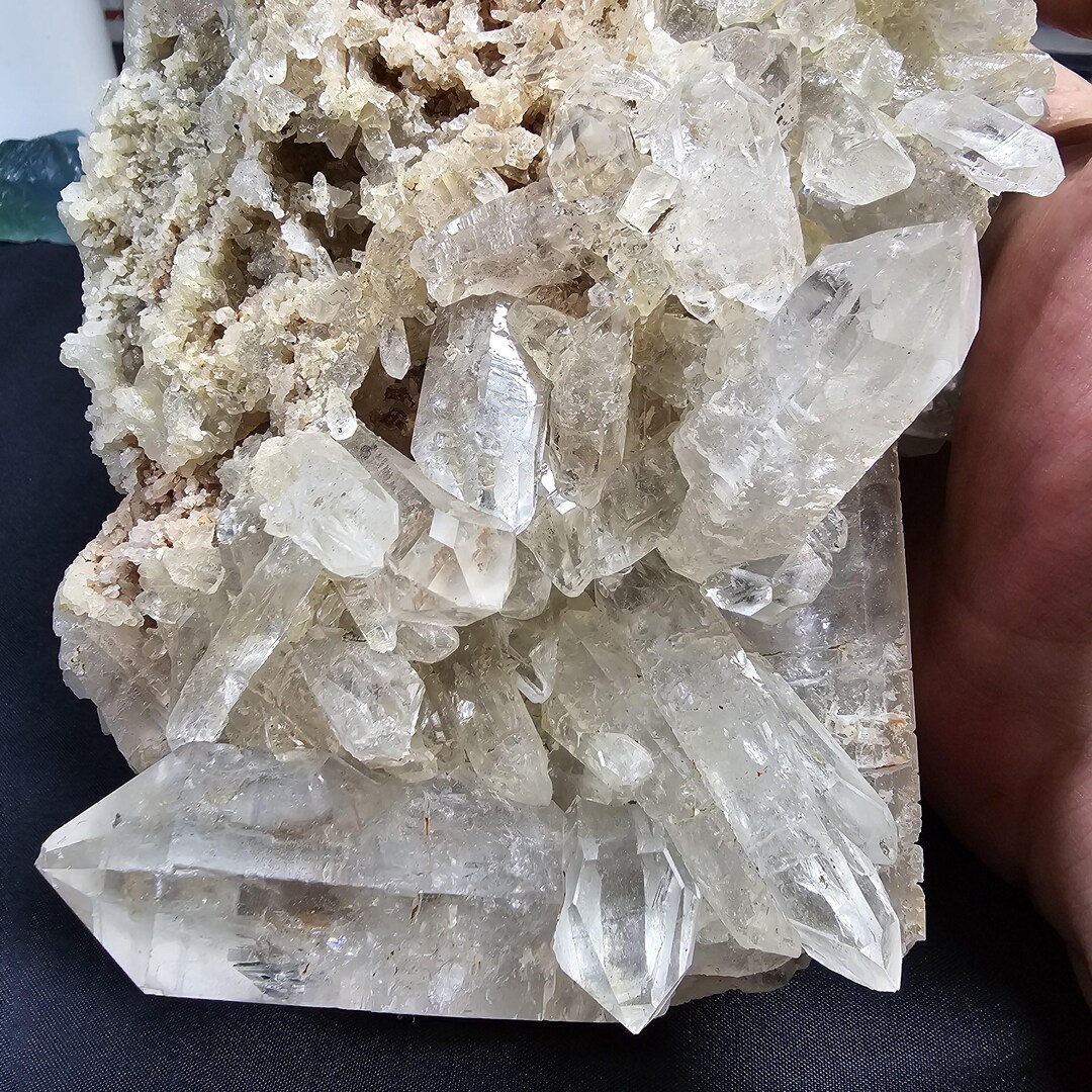 Large Cabinet African Quartz Point Cluster With Caves and Vugs. Monster ...