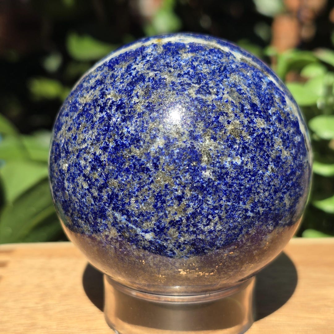 Polished Lapis Lazuli Sphere With Pyrite Inclusions Electric Blue Lapis ...