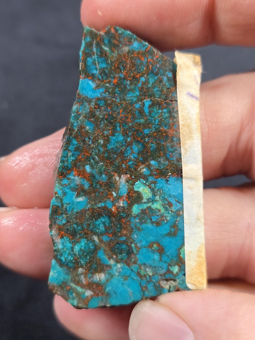 Electric Blue Sonoran Shattuckite in Cuprite Lapidary Slab - Etsy