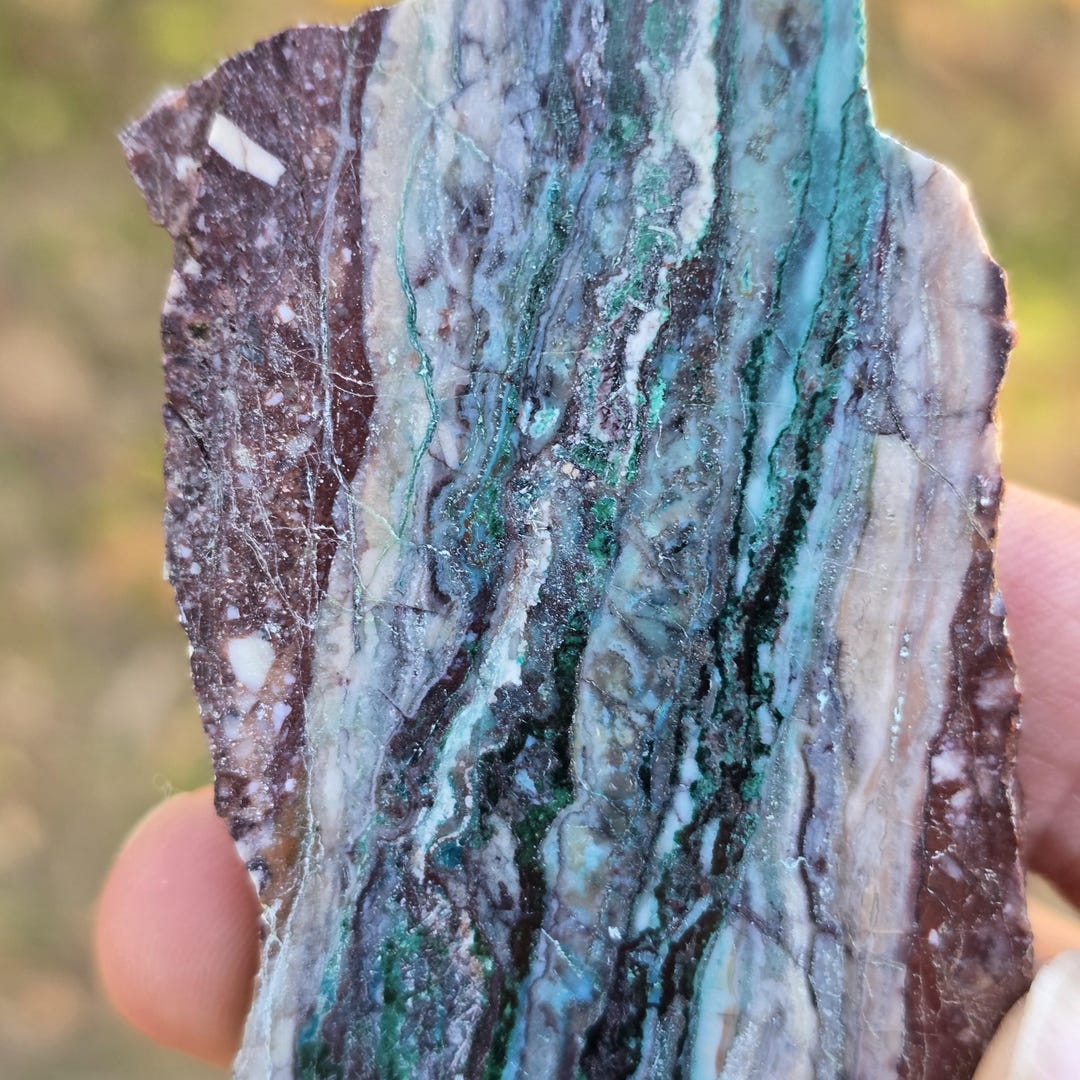 Rowley Mine Chrysocolla Malachite Slab: Unpolished Cutting Rough - Etsy