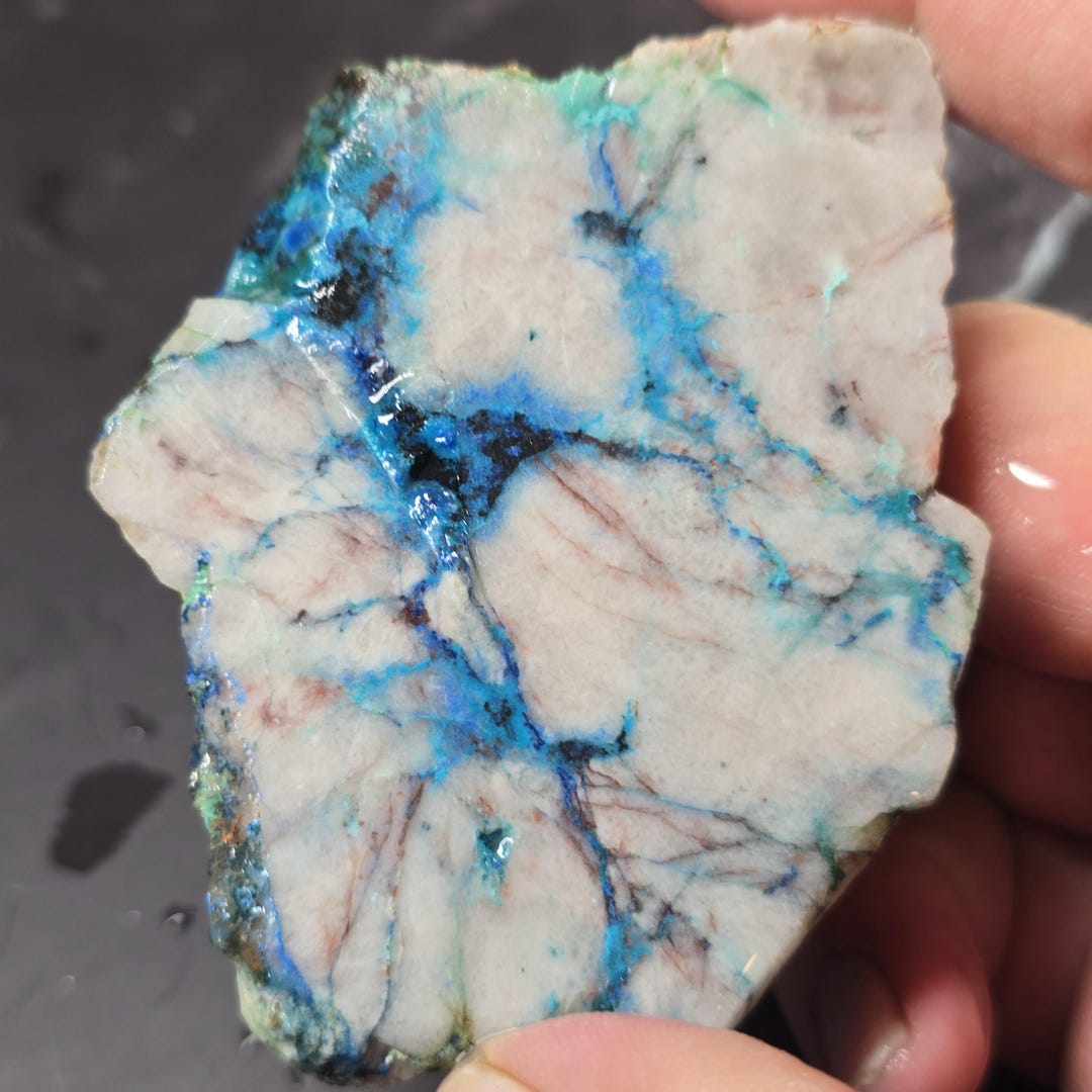Azurite Lightning Slab | Arizona Azurite Lightning | Shattuckite ...