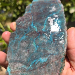 Sonoran Chrysocolla Slab | Unpolished Chrysocolla and Malachite in ...