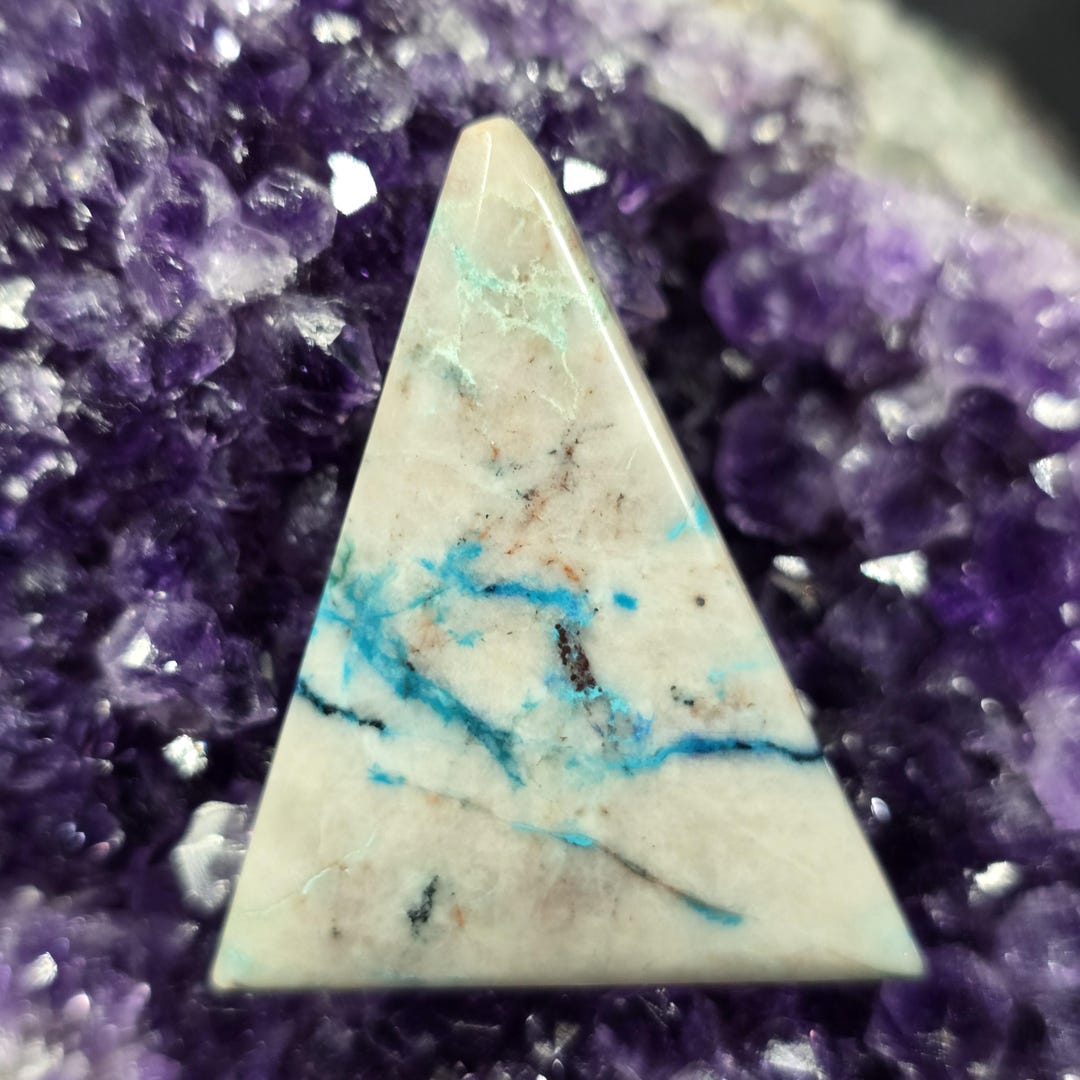 Arizona Azurite Lightning Quartz Freeform Pendant - Etsy