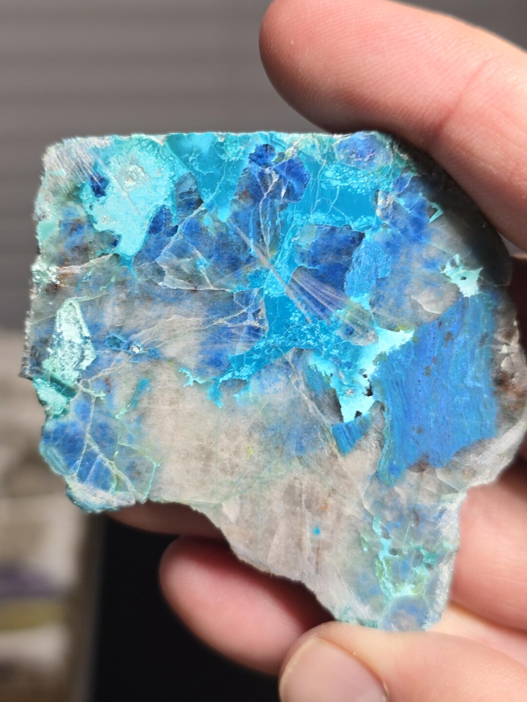 Azurite Lightning Slab | Face-polished Arizona Azurite Lightning ...