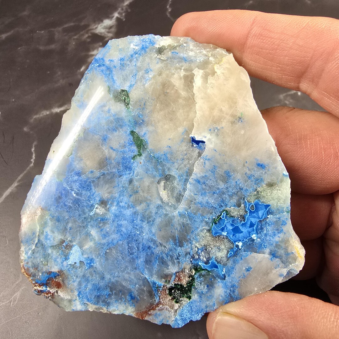Polished Namibian Druzy Shattuckite Slab | Shattuckite and Tenorite in ...