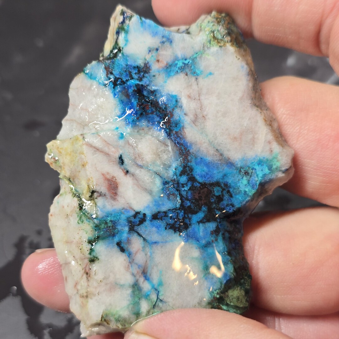 Azurite Lightning Slab Arizona Azurite Lightning Shattuckite ...