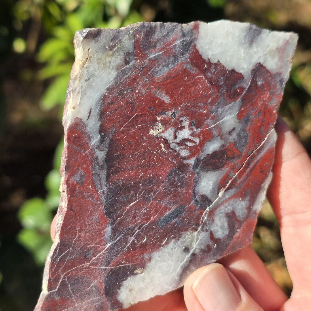 Red Jasper in Quartz Slab| Thin Slice Semi-polished Red Jasper in ...