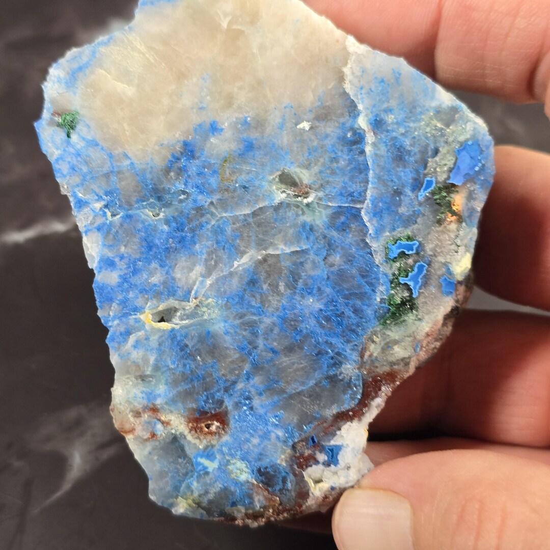 Polished Namibian Druzy Shattuckite Slab | Shattuckite and Tenorite in ...