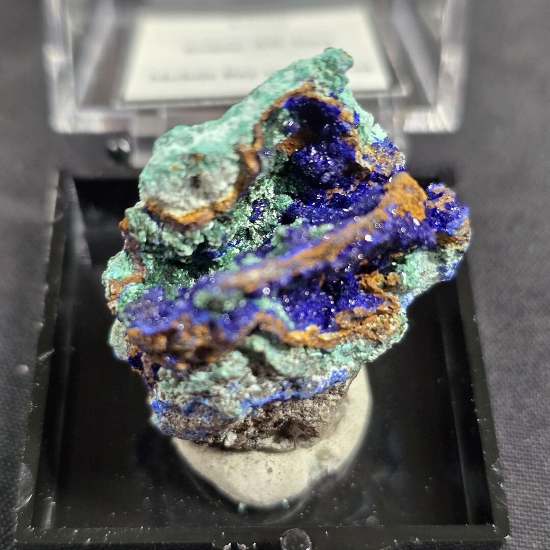 Druzy Bisbee Azurite-malachite on Limonite Specimen, RARE Bisbee ...