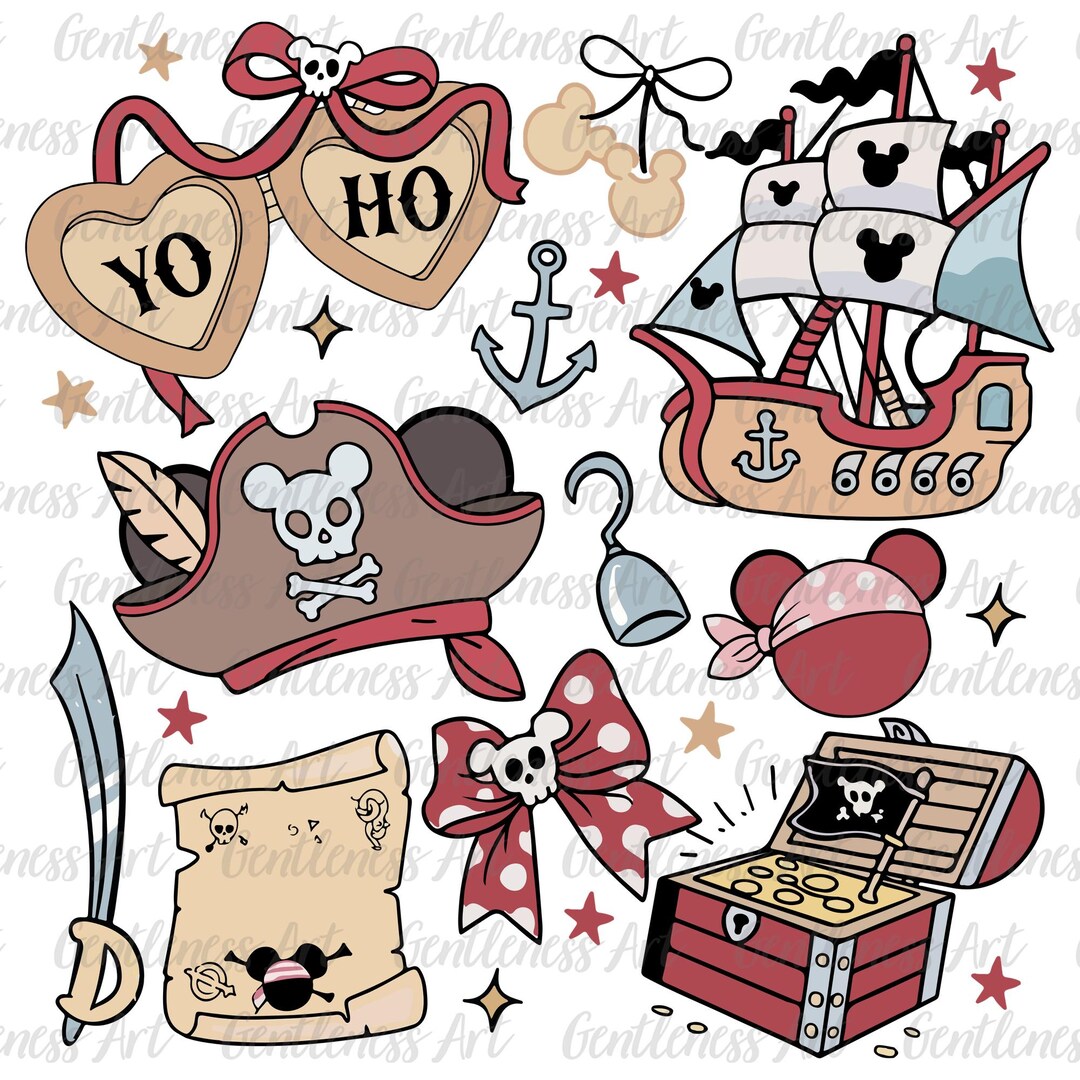 Watercolor Pirate PNG, Pirate Mouse Png, Cute Pirate Theme Design ...