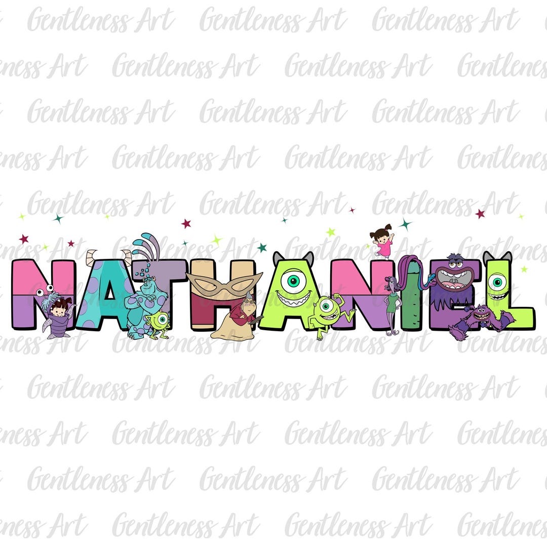 Custom Name Boy/girl Sublimation, Personalized Name Monster Png Cartoon ...