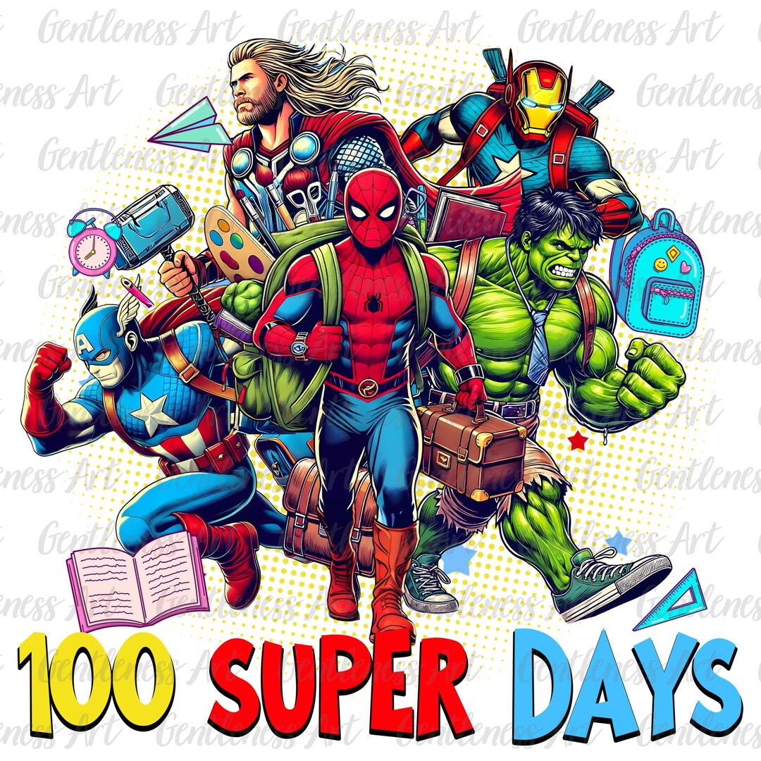 100 Super Days Png, Spiderman 100 Days of School Png, Spider Hero Png ...