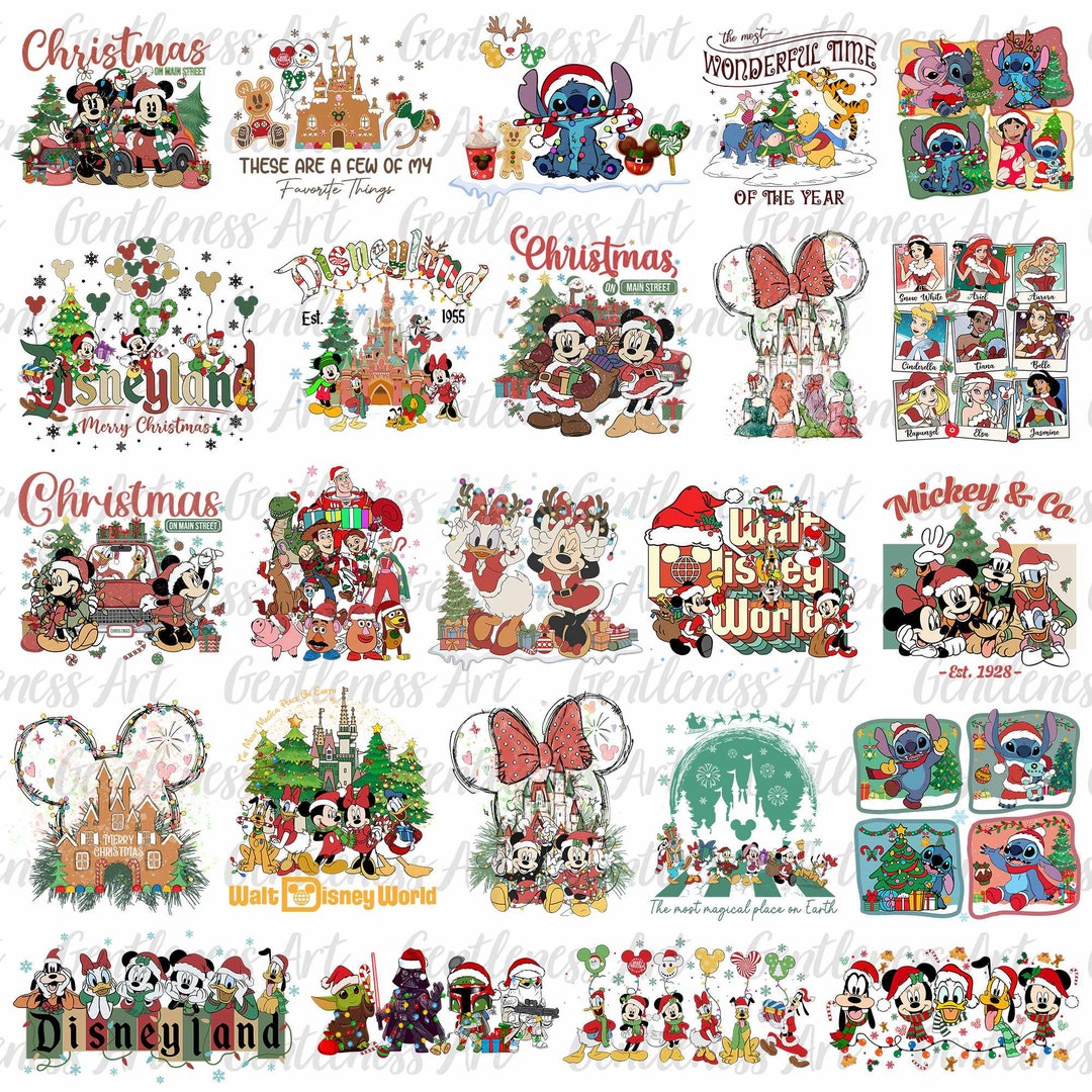 Merry Christmas Bundle Png, Christmas Mouse and Friends, Xmas Png ...