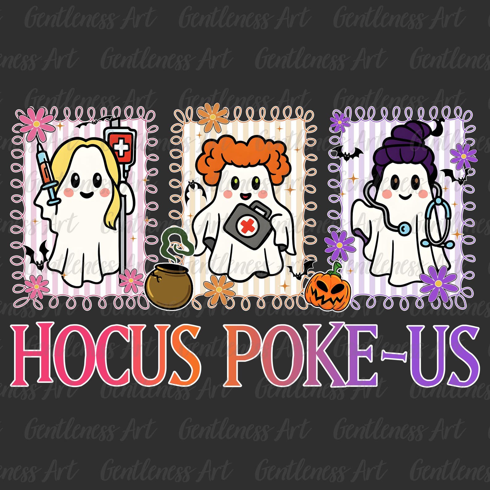 Hocus Poke-us Witch Nurse Ghost Png, Medical Lab Tech Halloween Png, ER ...