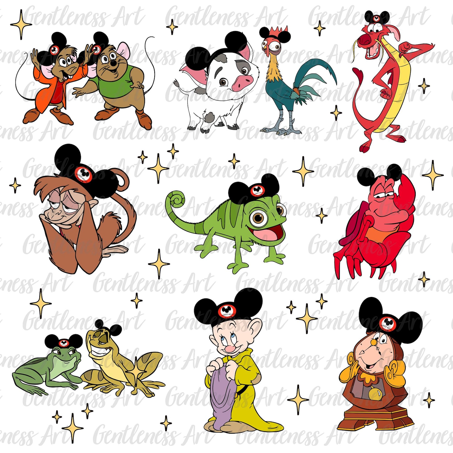 Cute Princess Sidekicks Vacay Mode Clipart, Sidekick Characters Png ...