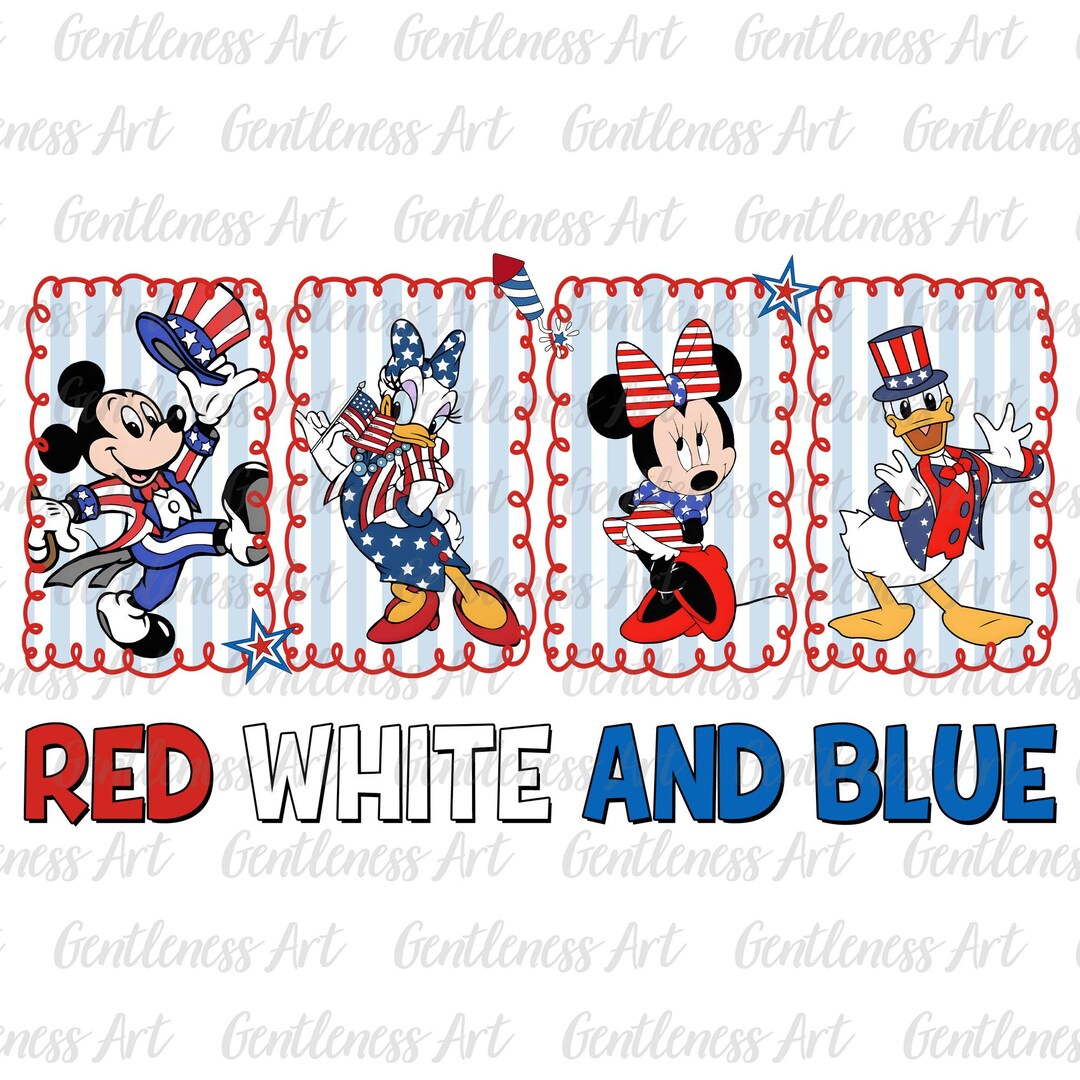 Patriotic Mouse Png, Mouse 4th of July Png, Red White and Blue Png ...