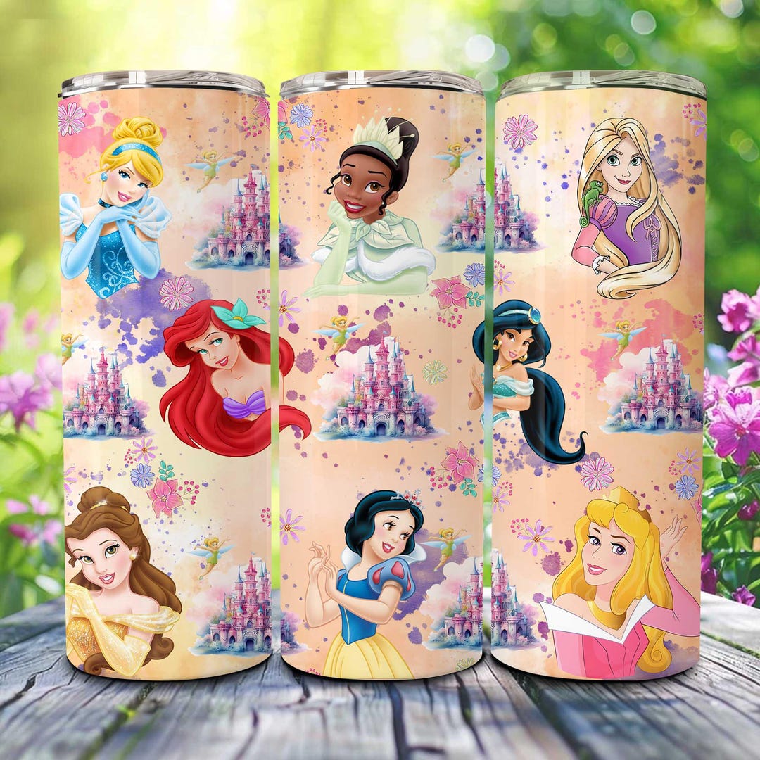 Princess Tumbler 20oz Png, Movies Characters Straight and Taper Tumbler ...