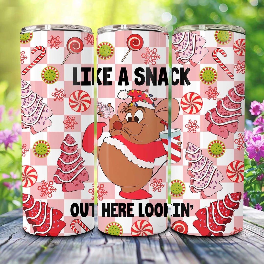 Cartoon Mice Christmas 20oz Tumbler Png, Like A Snack Out Here Lookin ...