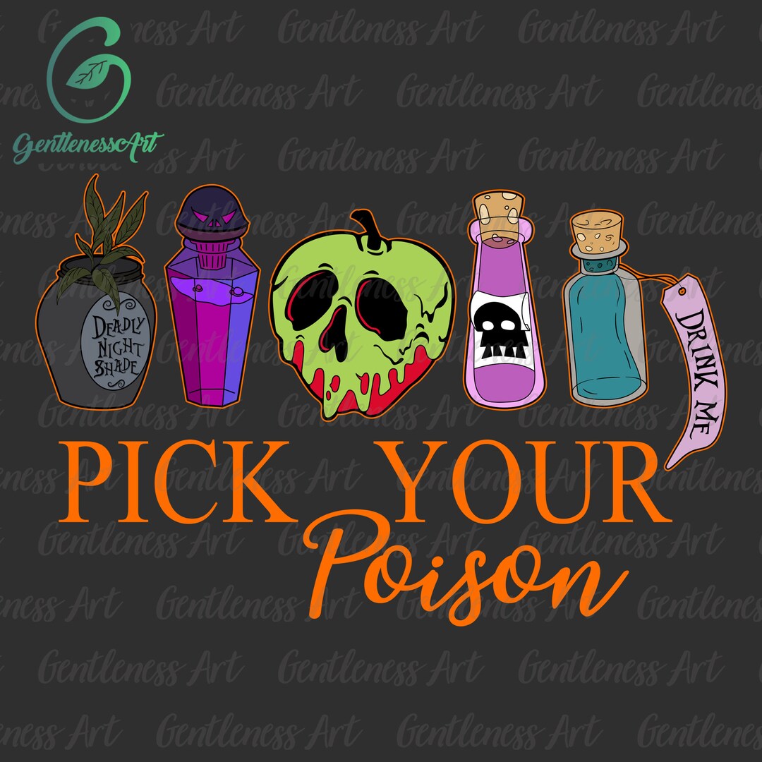 Retro Pick Your Poison Halloween Svg, Villain Cartoon Svg, Spooky Vibes ...