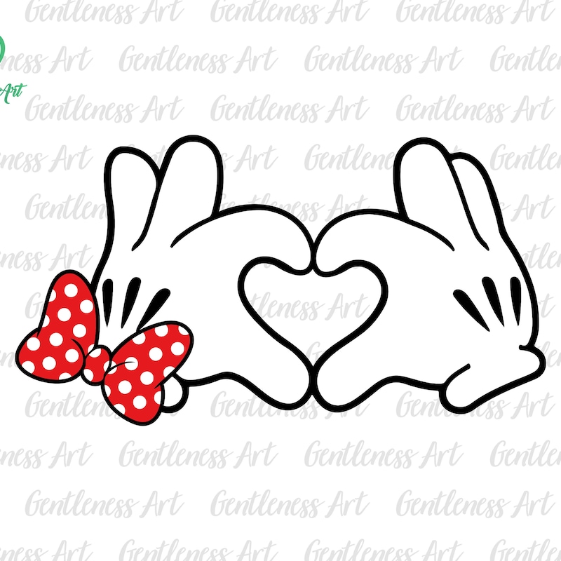 Mickey Mouse Hands Love Heart - Etsy
