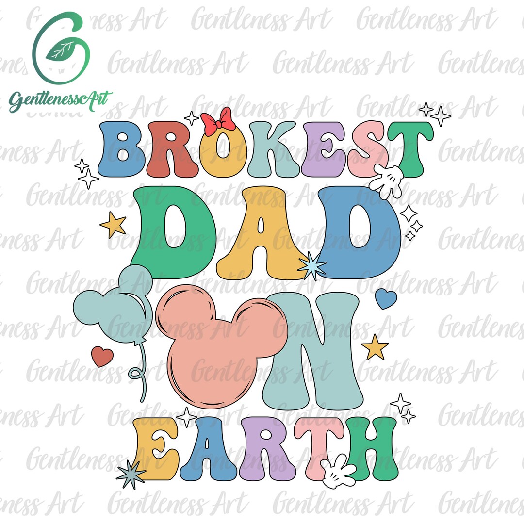 Brokest Dad on Earth Svg, Groovy Style, Family Trip Svg, Father's Day ...
