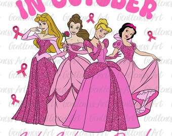 13+ Cartoon Princess in October We Wear Pink Png, Princess Breast ...