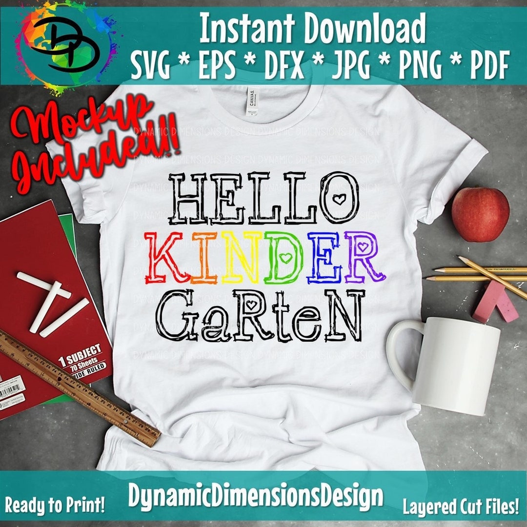 Hello Kindergarten SVG, Back to School, School Cut File, School Shirt ...