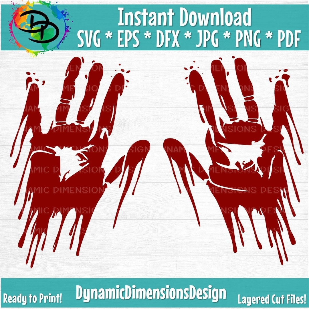 Hand Print, Bloody Hand PNG, Splash Art, Blood Splatter Png, Scary ...