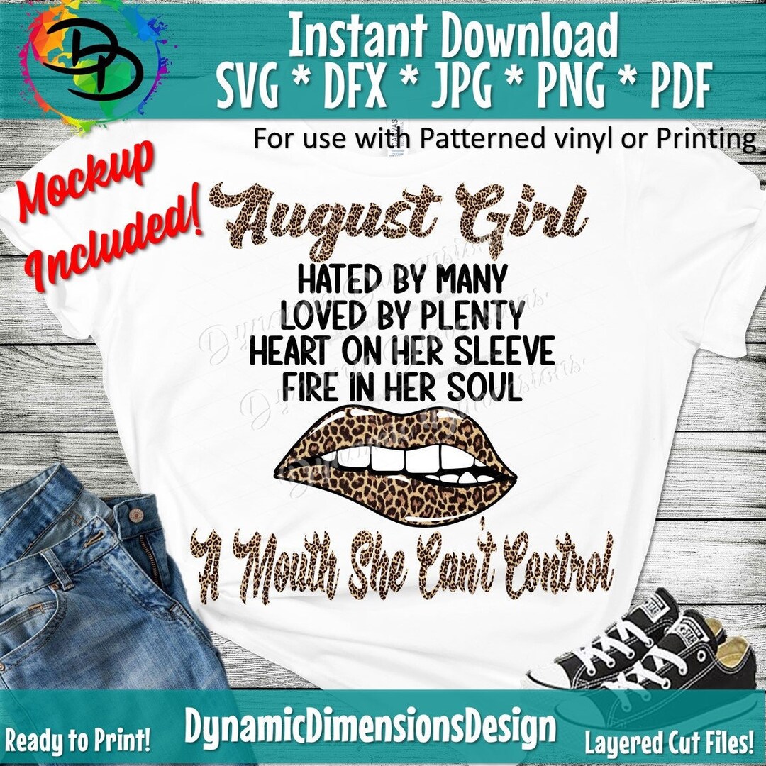 August Girl Svg, August Birthday Bday Svg, Lips Svg, Women Born in ...