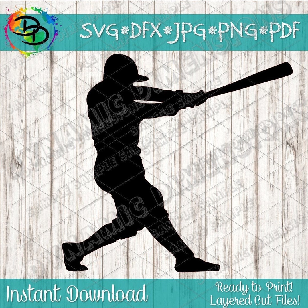 Baseball Player SVG, Softball Player, Svg Png Dxf, Batter Svg, Baseball ...