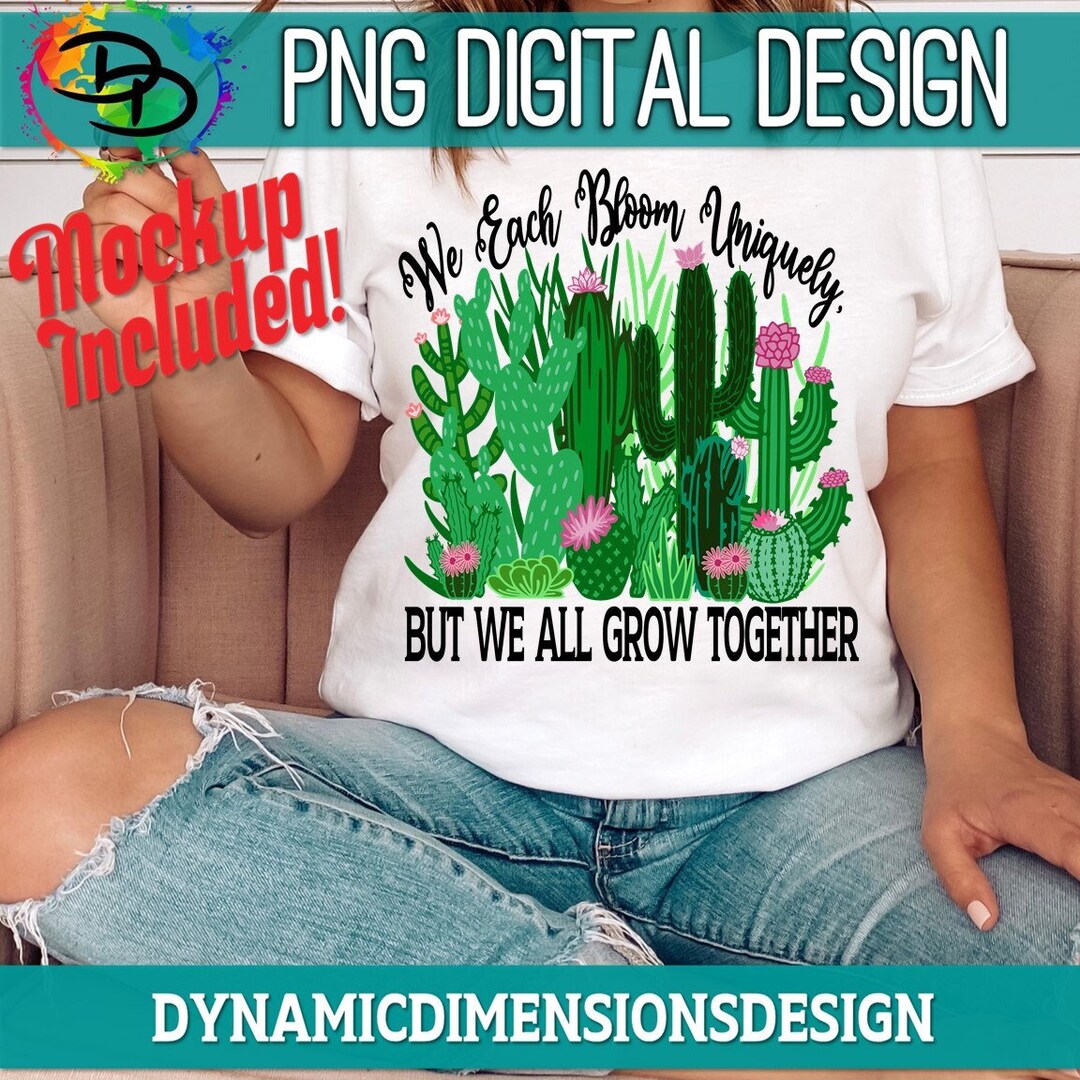 We All Bloom Uniquely, Grow Together, Cactus Png, Png, Clipart ...