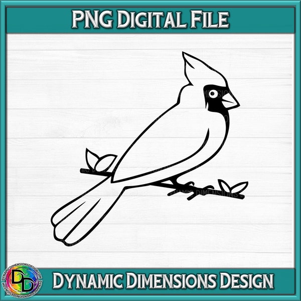 Cardinal Outline Svg - Etsy