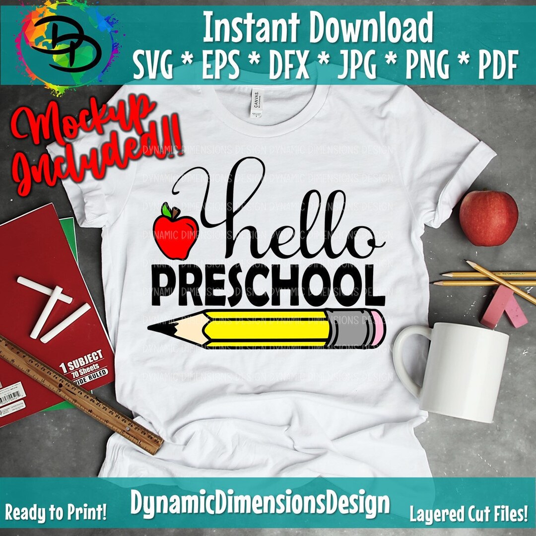 Hello Pre-k SVG, Pre K Svg, Preschool Svg, Back to School, Cut File ...