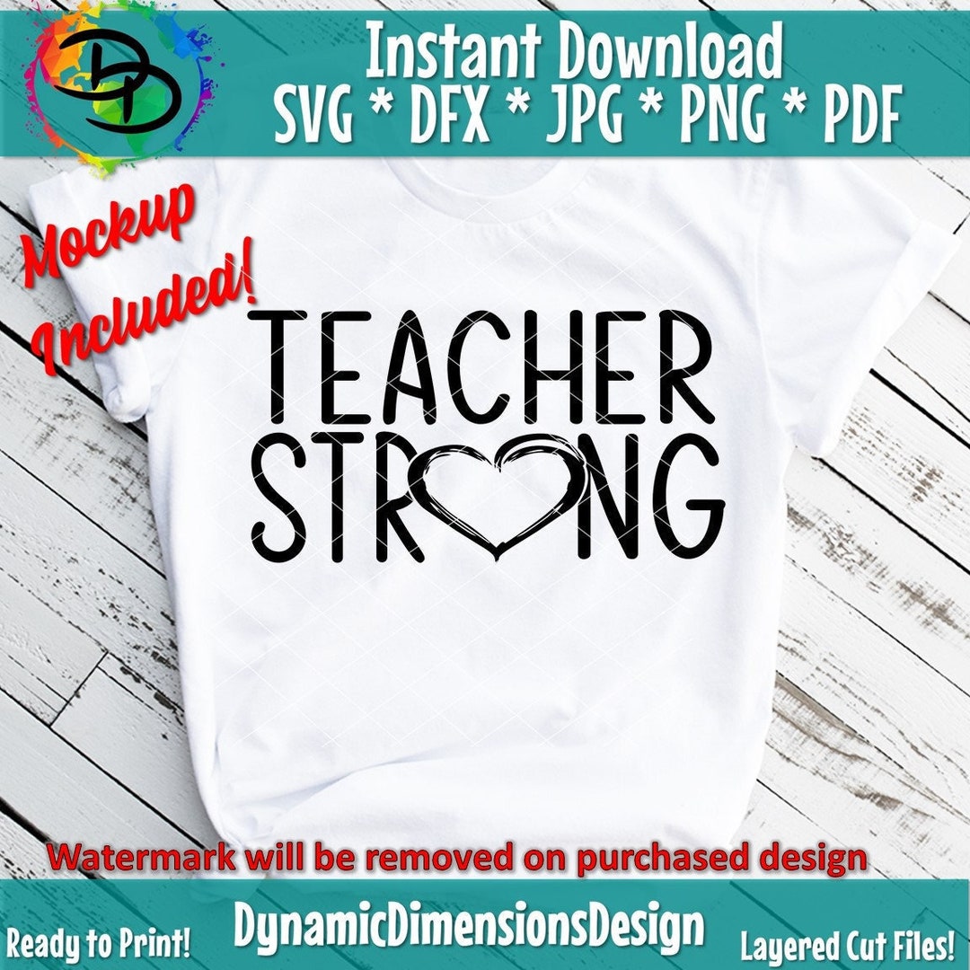 Teacher Strong Svg, TGIF Svg, School Svg, Teacher Svg, Distance ...