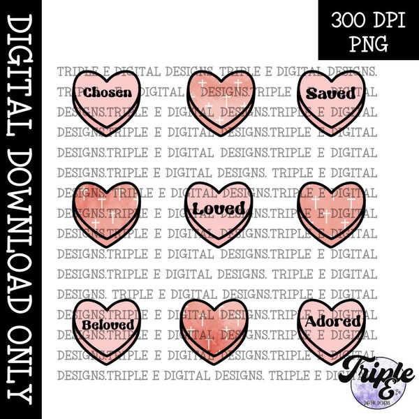 Christian Conversation Hearts Png - Etsy