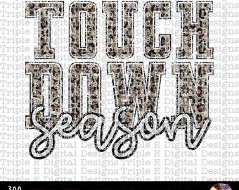 Sequin Touchdown Season PNG, Football Sublimation T Shirt Design ...