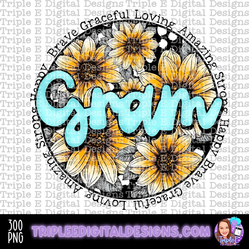 Gram Sunflowers PNG Digital Download - Etsy