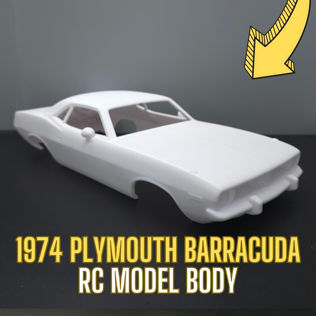 RC Car 1974 Plymouth Barracuda - 1:10 Scale - Model 1/10 Body Shell 3D ...
