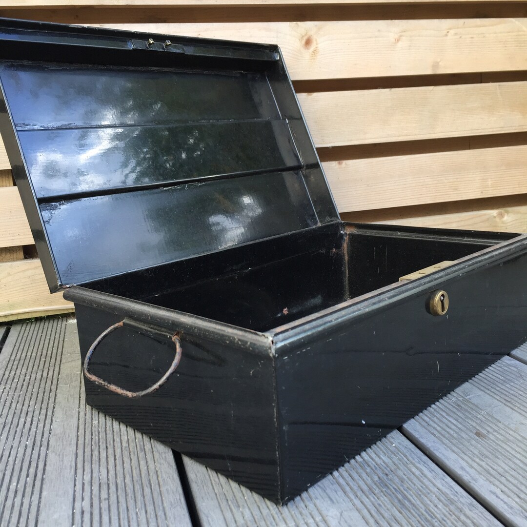 Vintage Black Metal Deeds Box Interior Design Storage Edwardian - Etsy