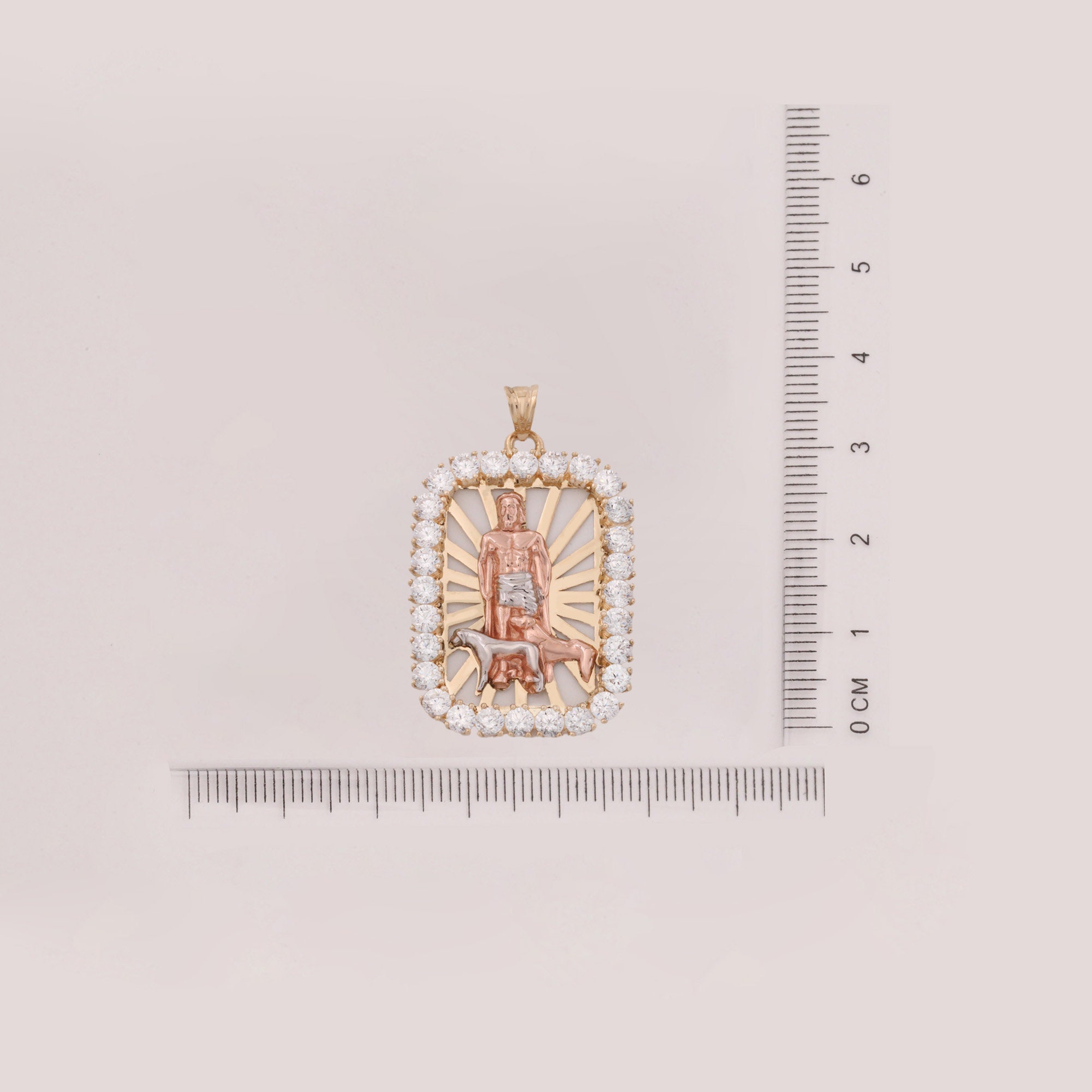 Saint Lazarus Medal 14k Solid Gold San Lazarus Pendant, St Lazarus ...