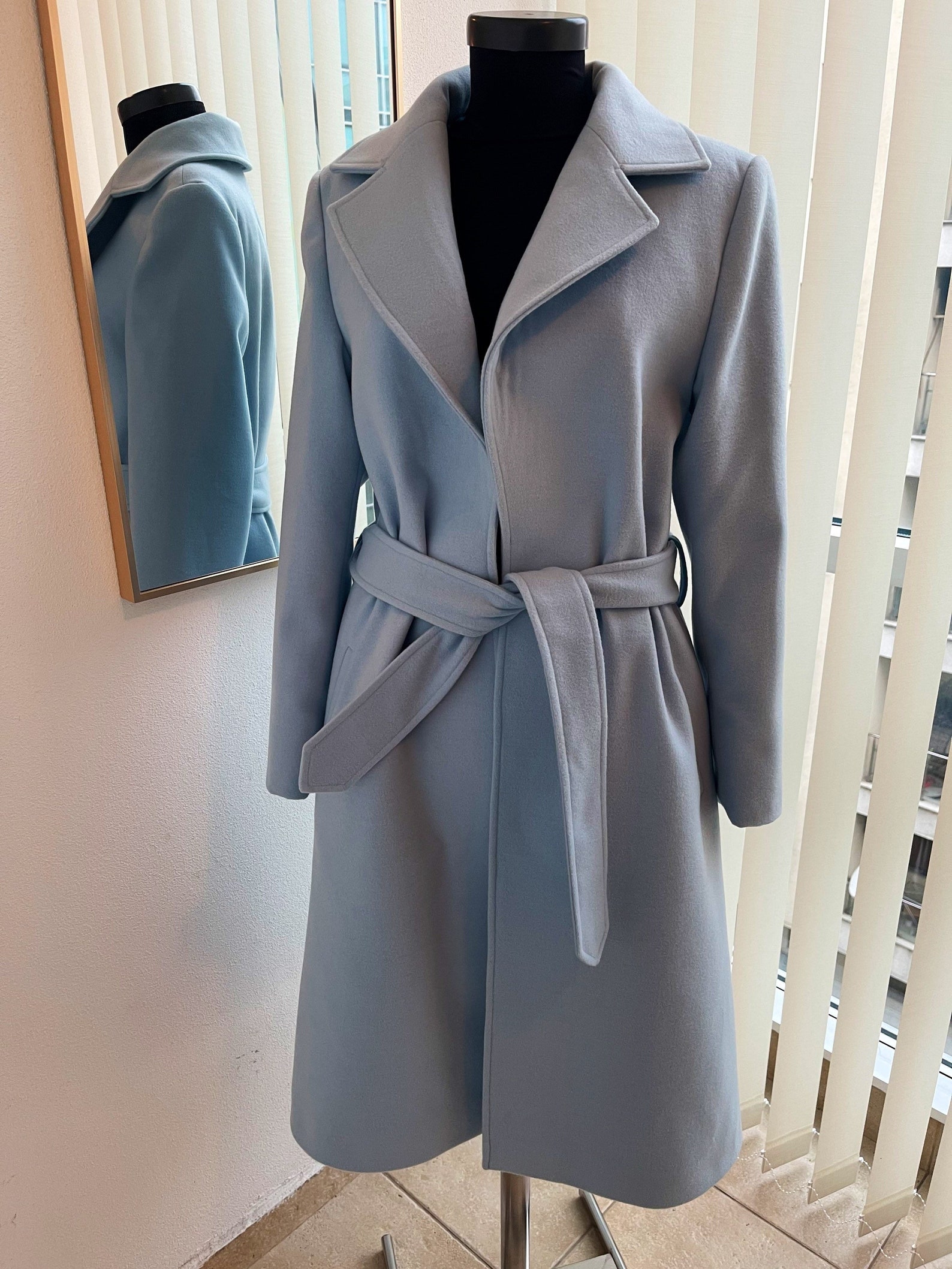Sky Blue Margot Coat Soft Blue Winter Coat Warm Wool Coat - Etsy