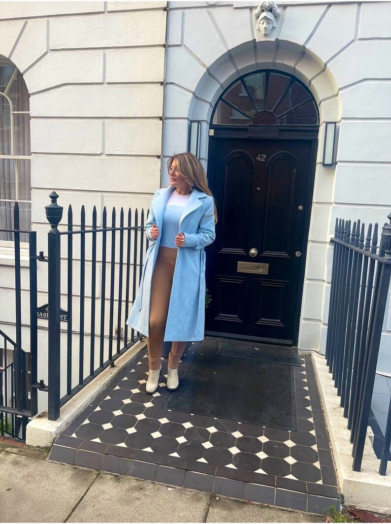 Sky Blue Margot Coat Soft Blue Winter Coat Warm Wool Coat - Etsy