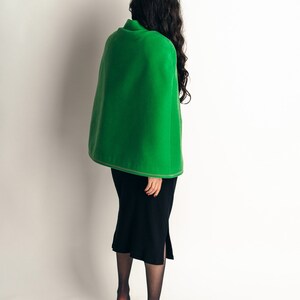 Cape Effect Green Coat Emerald Green Cloak Woollen Mediaeval Cloak ...