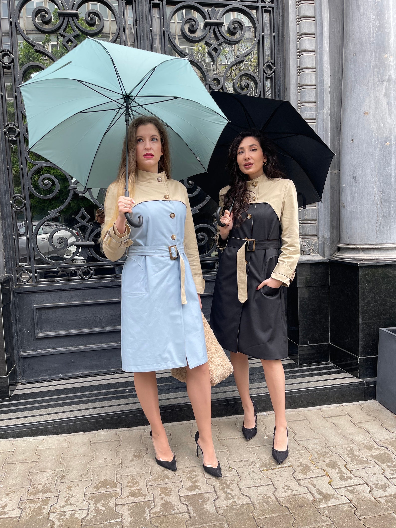 Blue Trench Coat molyneux Spring / Summer Cypro English Trench Coat ...