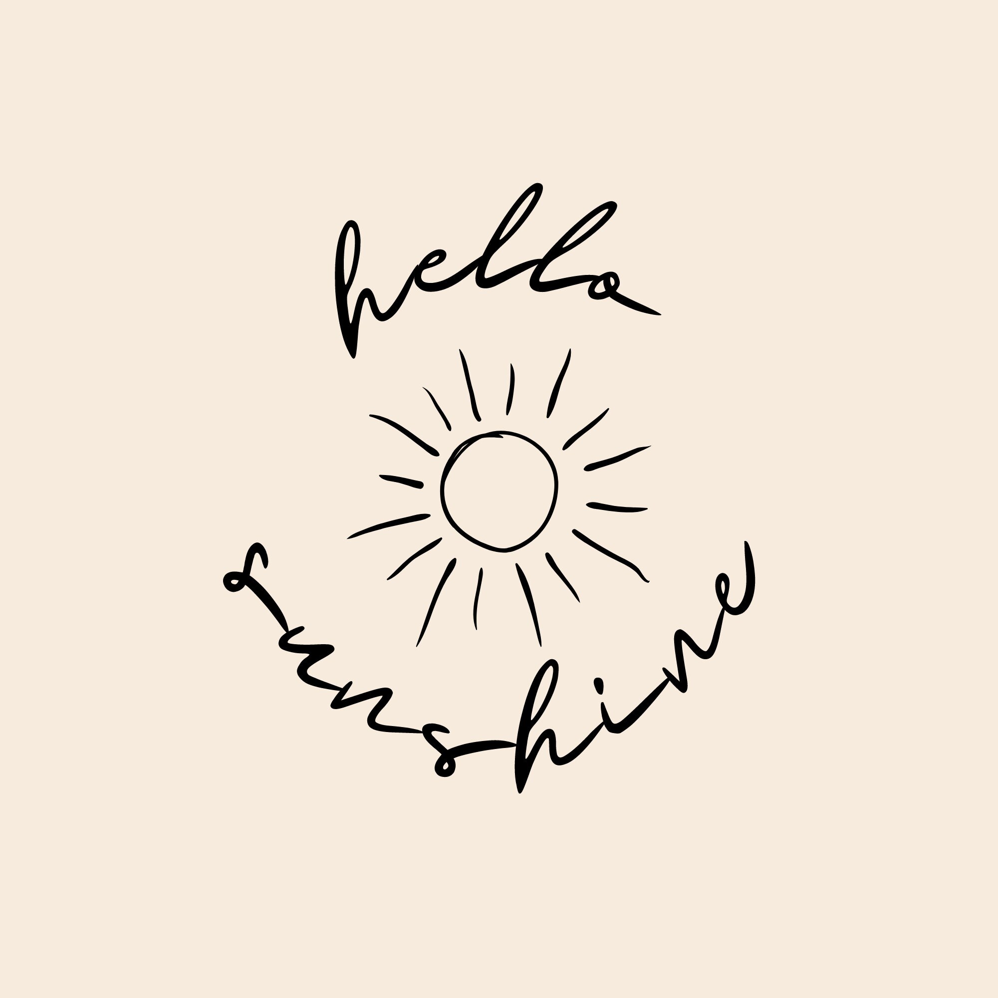Hello Sunshine Digital Download ~ Cricut ~ Print ~ PNG/SVG ~ Positive ...