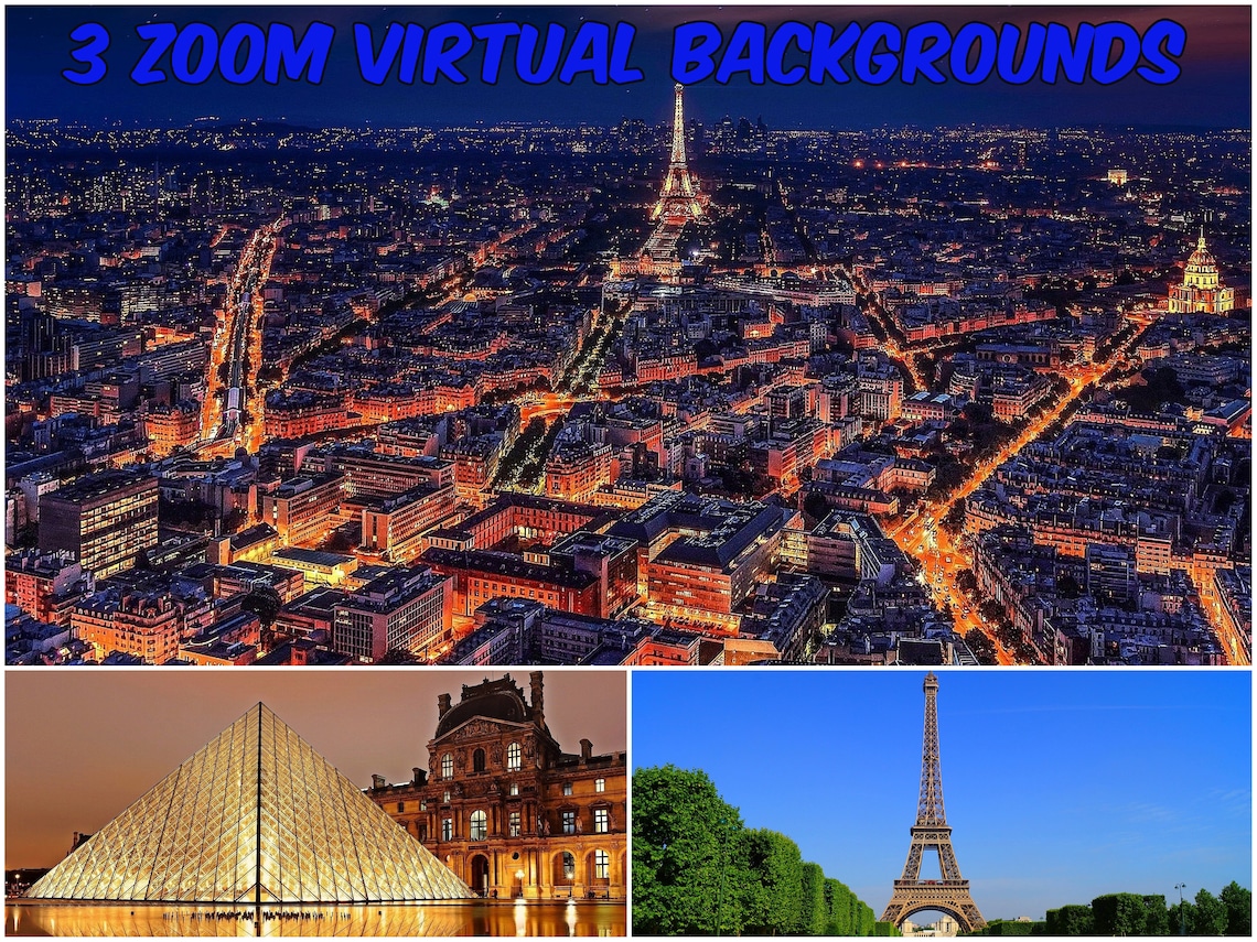 ZOOM VIRTUAL BACKGROUND for Online Meetings Paris, 3 Digital Bundle ...
