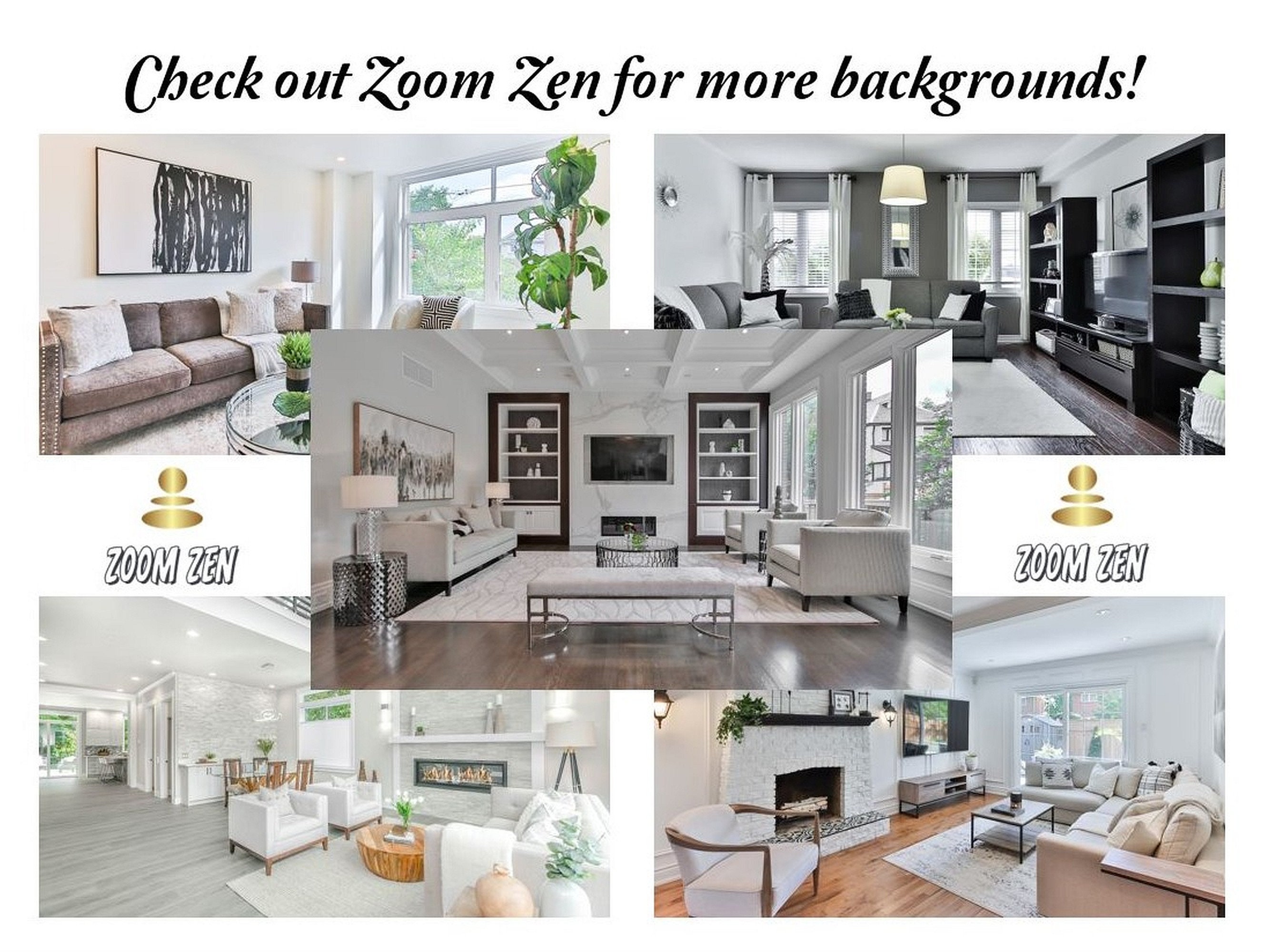 ZOOM VIRTUAL BACKGROUND Living Room for Online Meetings, Professional ...